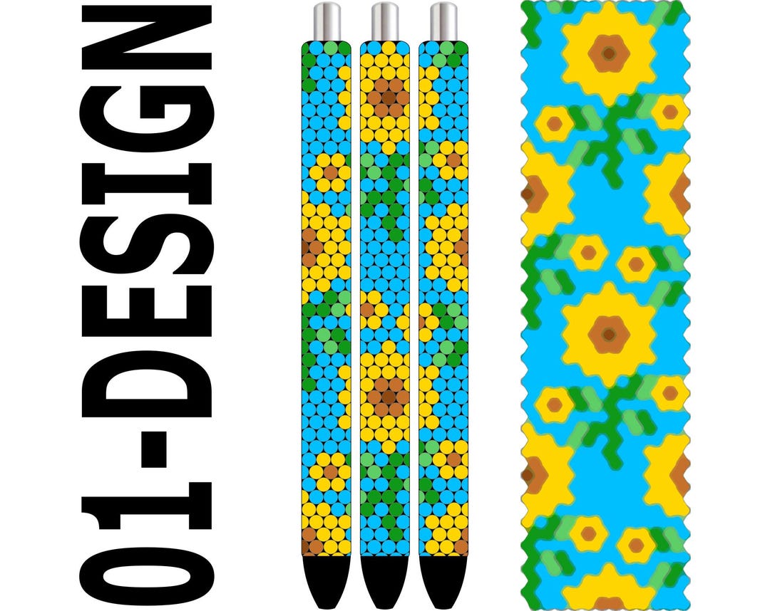 Rhinestone Pen Template – Sunflower Daisy SS10 Bling PDF for Inkjoy ...