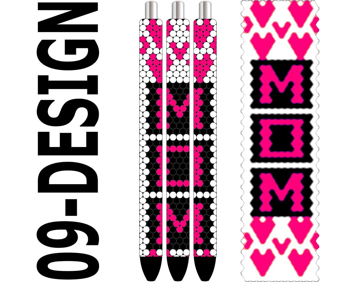 Rhinestone Pen Template – Love Heart and Family SS10 Bling PDF for ...