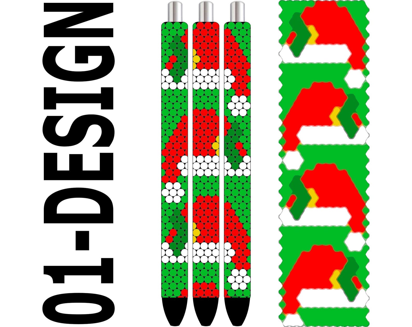 Rhinestone Pen Template – Christmas Santa Hat SS10 Bling PDF for Inkjoy ...
