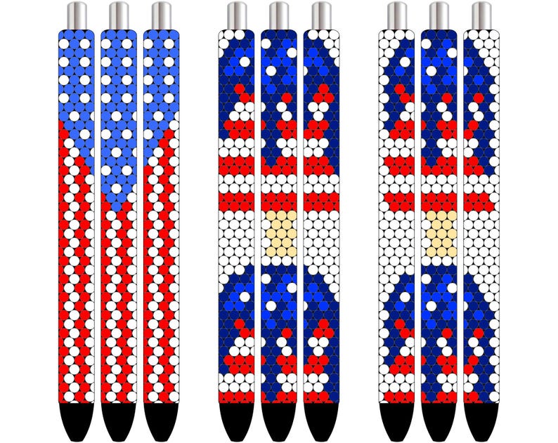 Rhinestone Pen Template – American Flag (4th of July) SS10 Bling PDF ...