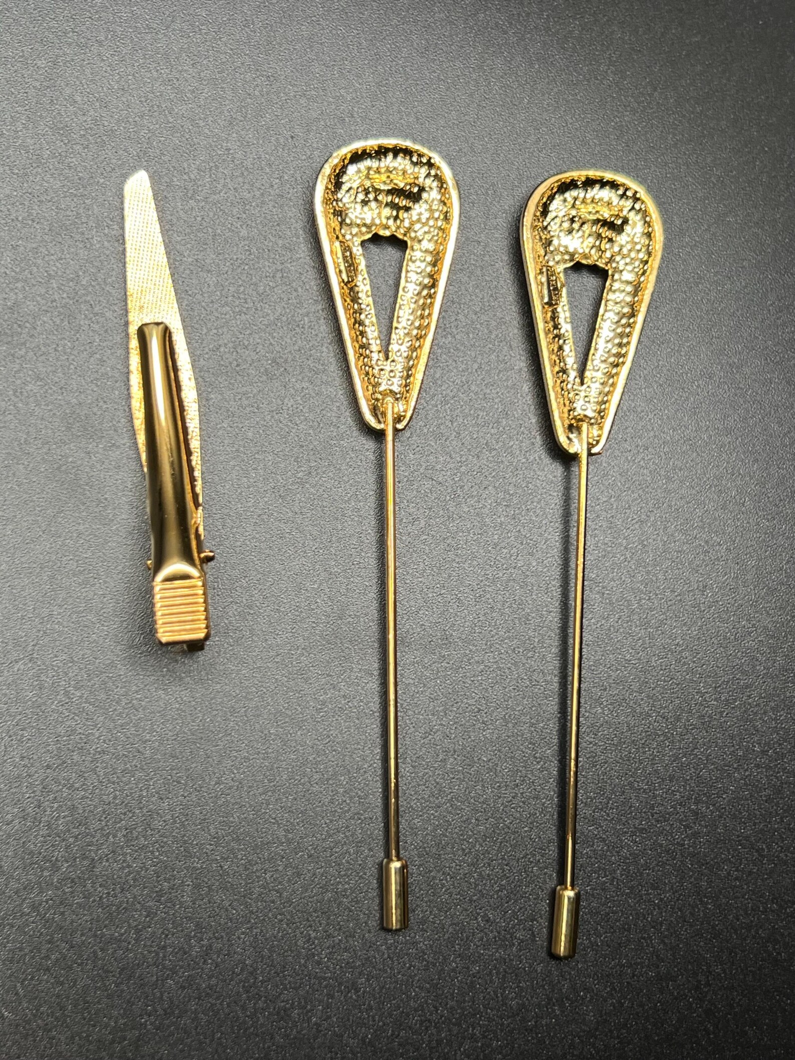 Vintage Signed Park Lane Pins in Gold Tone Plus Bonus Tie Clip. - Etsy