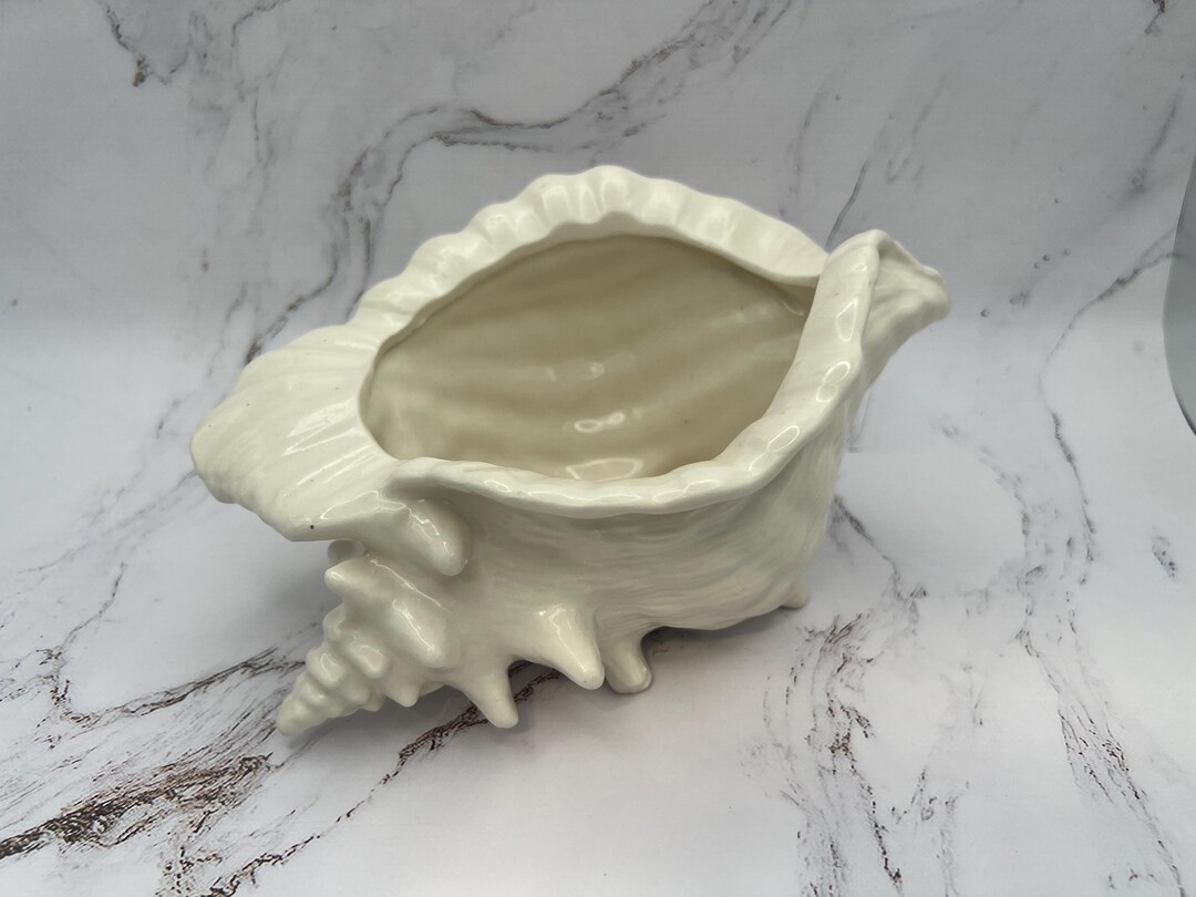 Vintage Large White Shell Shaped Ceramic Vase Dish - Etsy Australia