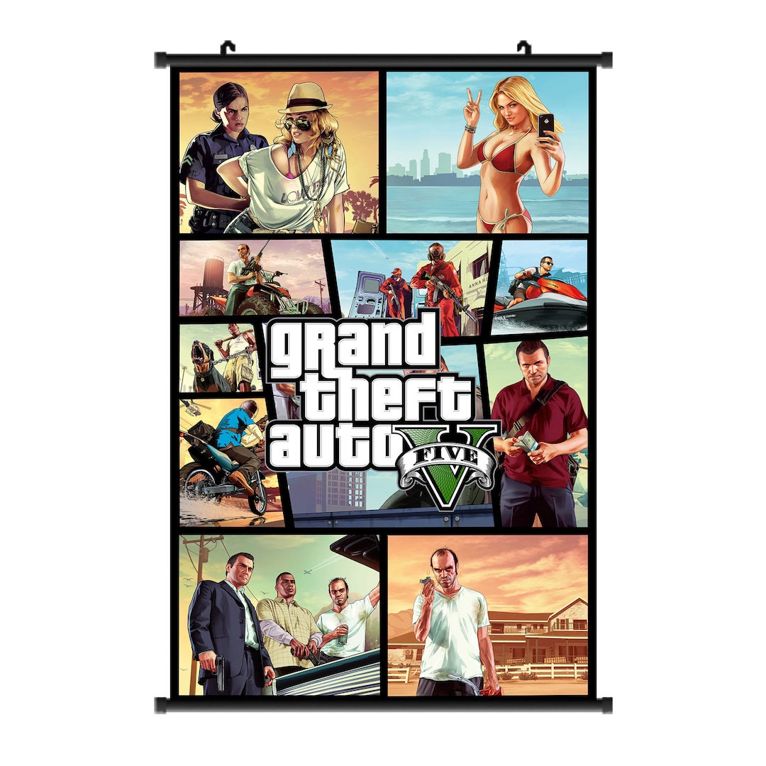 Grand Theft Auto V High Definition Wall Scroll Poster size - Etsy