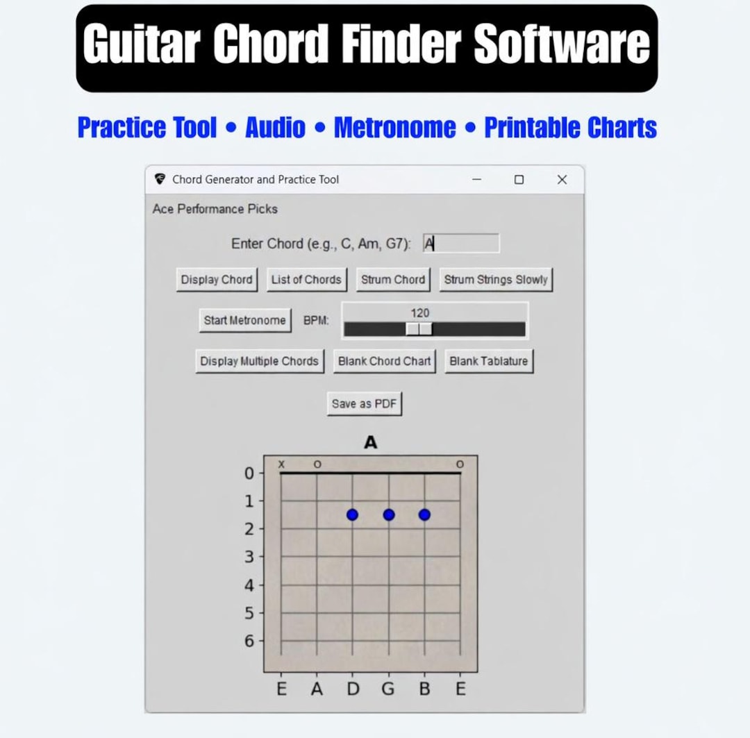 Guitar Chord Finder Software for Windows Practice Tool With Audio ...