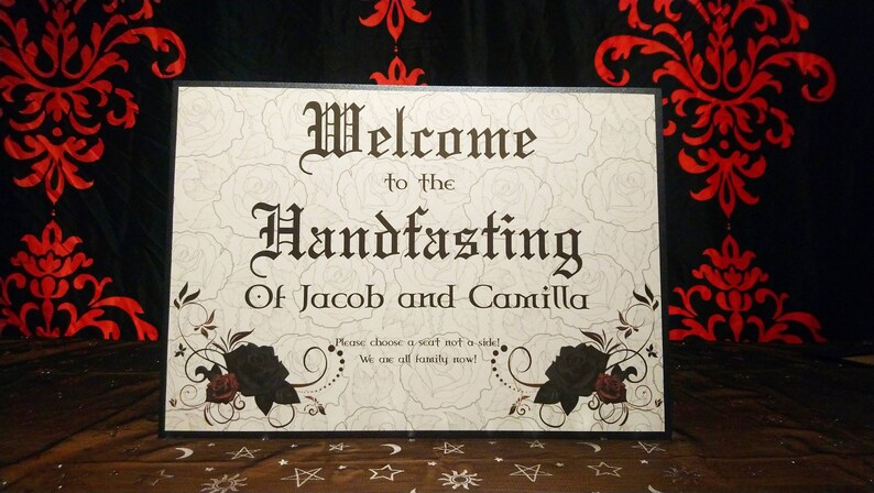 A3 Personalised Wedding Hand-fasting Gothic Welcome Sign - Etsy