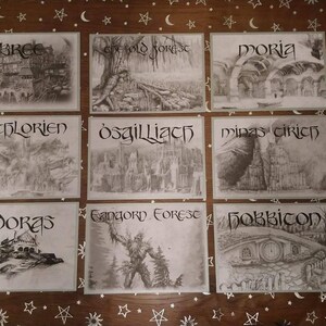 Themed Sketch Style Table Name Cards - Etsy