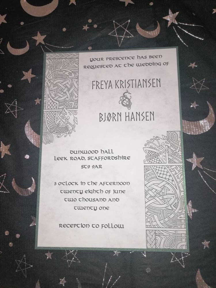 Norse Viking Styled Wedding Invitation Suite Set of Invite - Etsy UK