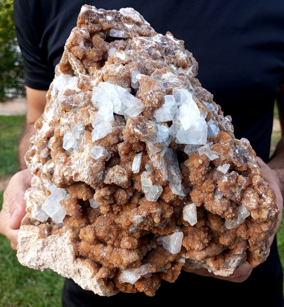 14 LB XXL Kernite Crystals on Orange Colemanite Uv Reactive Fluorescent ...