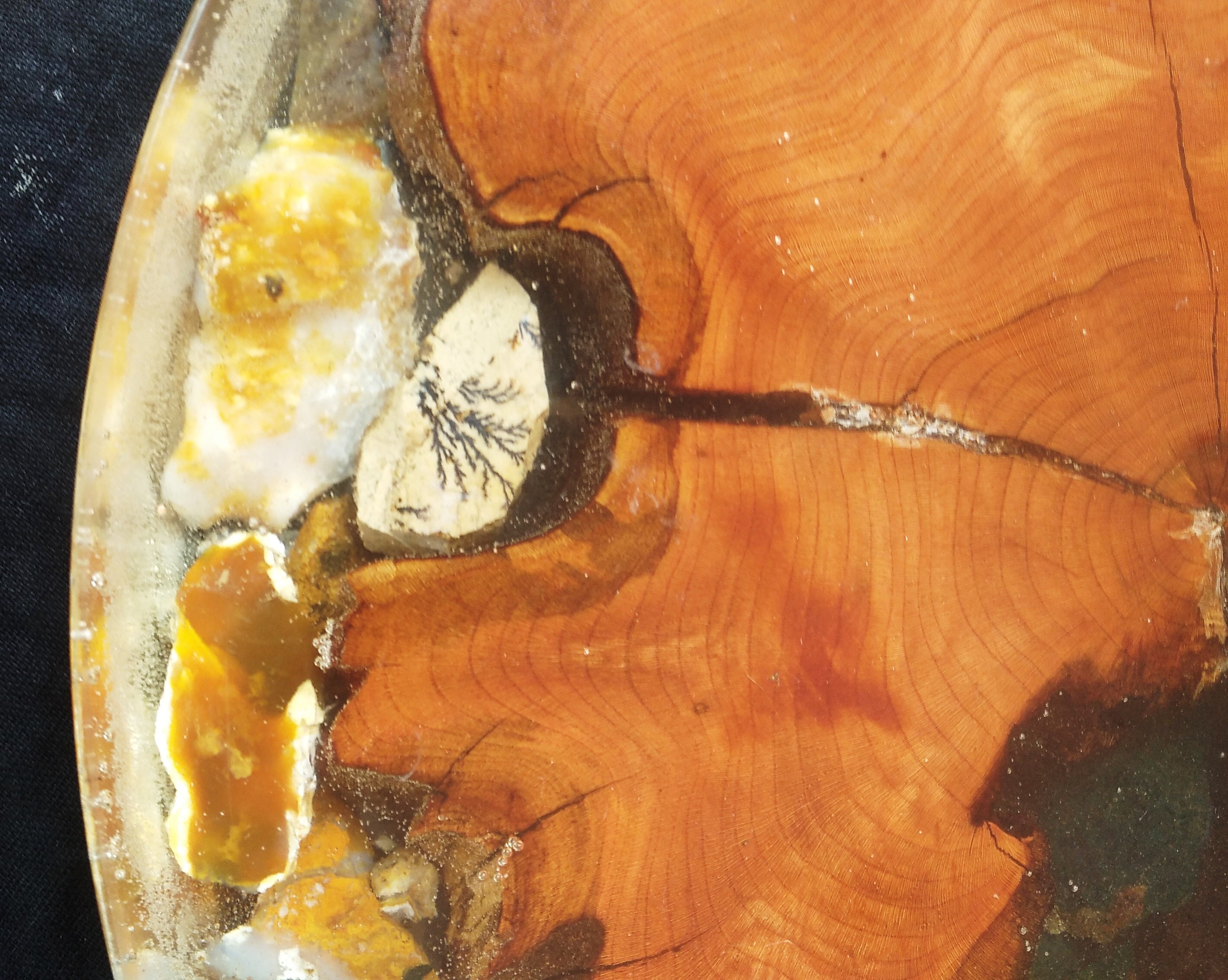Epoxy Coffee Table With Almond Root and Gemstones - Etsy