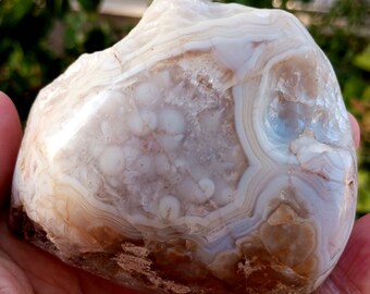 White Agate Crystal Tumbled Stone Polished Stone - Etsy