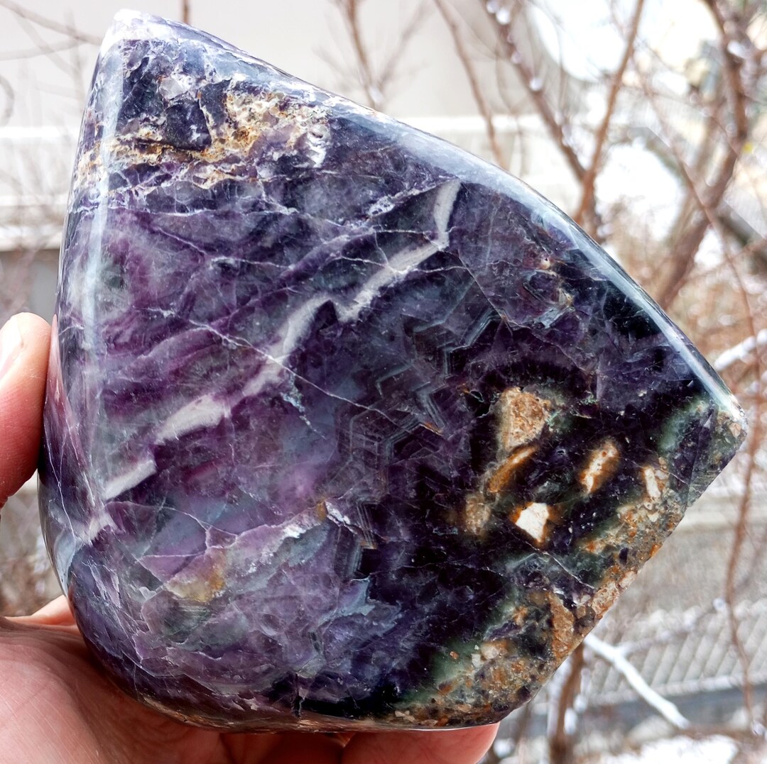 Mirror Polished Big Marvelous Rainbow Fluorite Uv Reactive Fluorescent ...