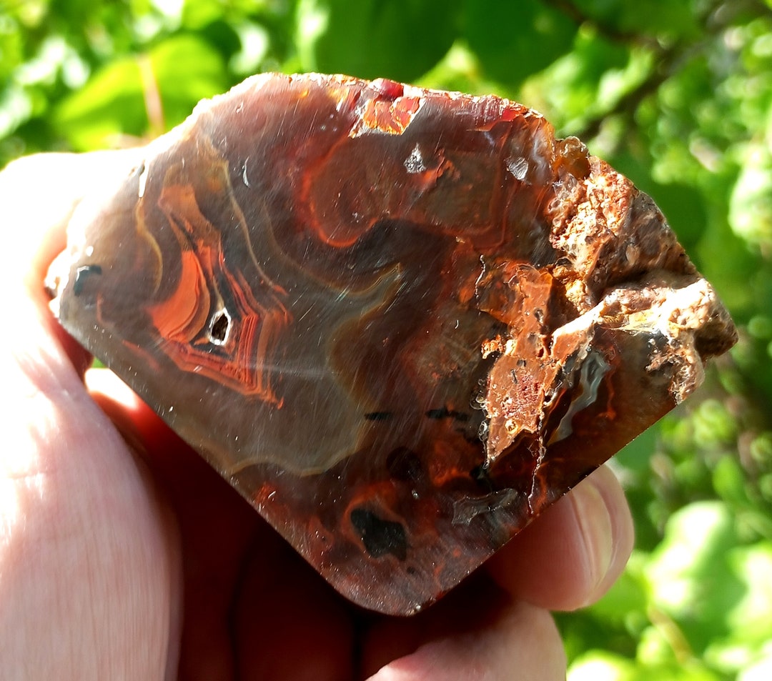 Mirror Polished Extremely Rare Turkish Red Fox Agate Uv Reactive ...
