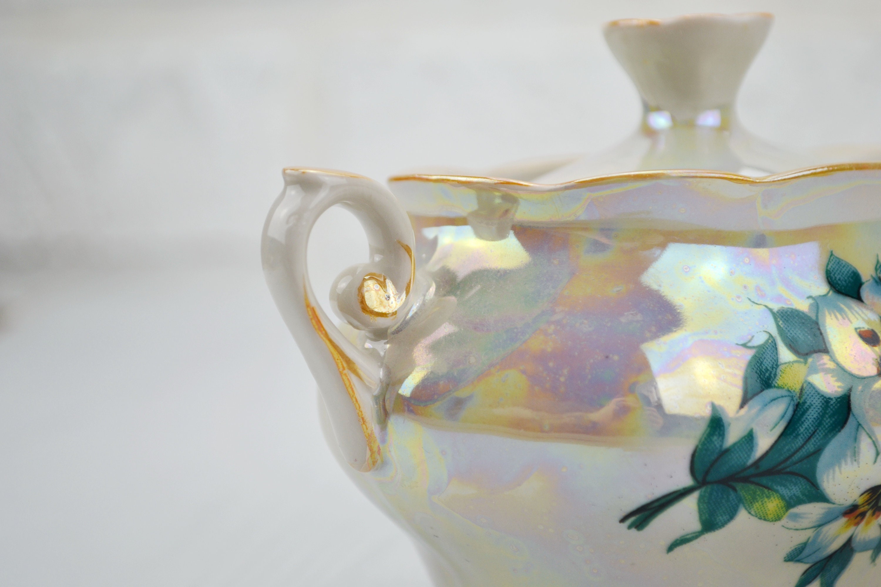 Vintage Soviet Porcelain Sugar Bowl - Ceramic Sugar Box . Gravy Bowl ...