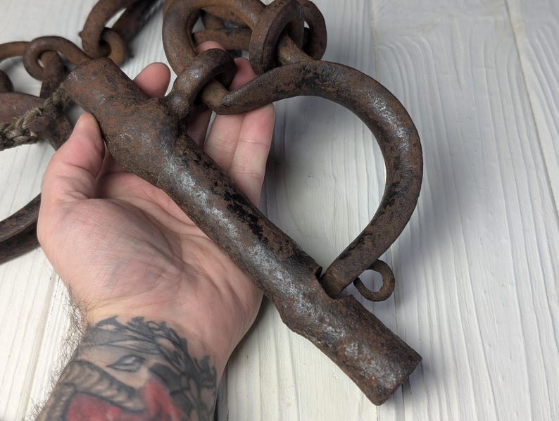 Antique Forged Iron Shackles – 18th-19th Century Hand Forged Artifact ...