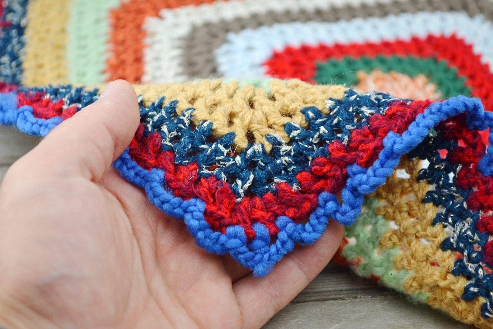 Vintage Braided Chair Pad, Wool Crocheted Rag Rug Chair Pad , Retro ...