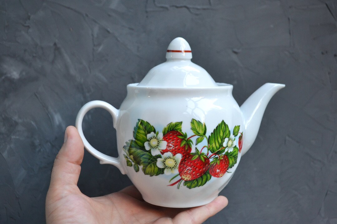 Ukrainian Small Porcelain Tea Pot - Ceramic Kettle With Gilding ...