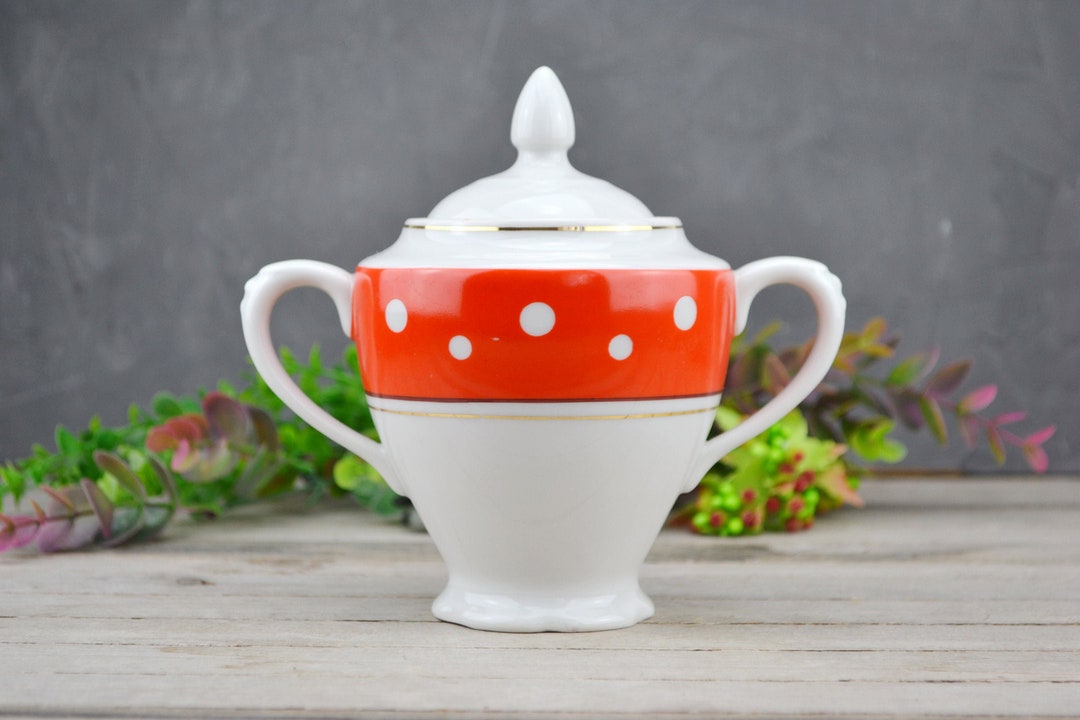Antique Ukrainian Porcelain Sugar Bowl - Ceramic Sugar Box . Soviet ...