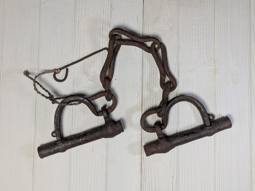 Antique Forged Iron Shackles – 18th-19th Century Hand Forged Artifact ...