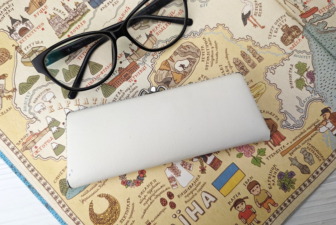 Vintage Glasses Case 1980s White Color Retro Glasses Holder Soviet Era Russian Eyeglass Case