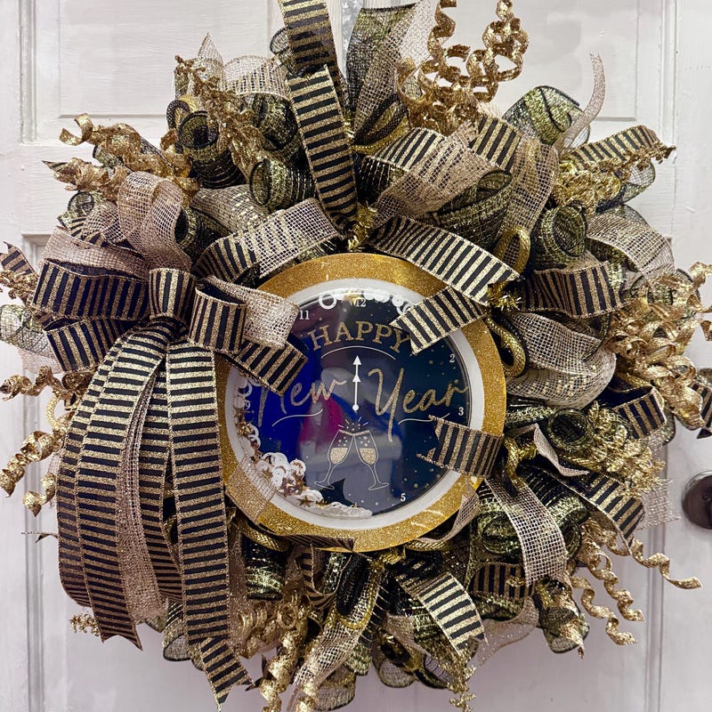 New Years Wreath - Etsy