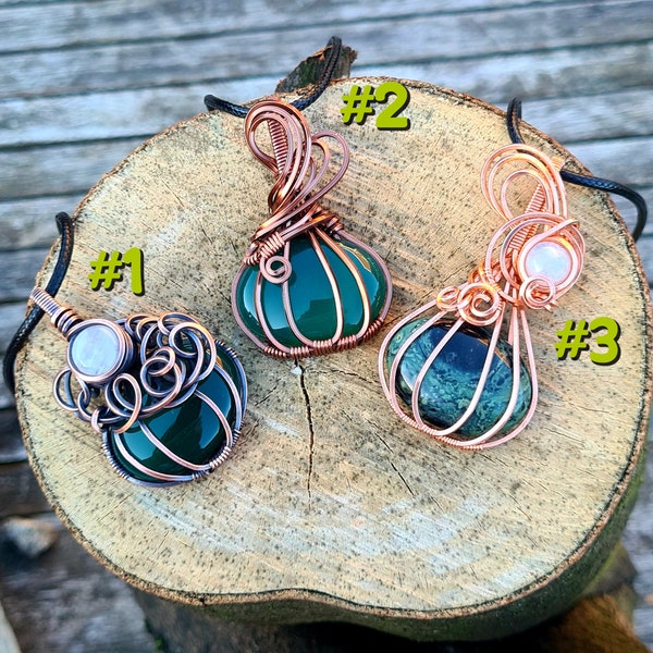 Wire Wrapped Pumpkin Pendant - Etsy