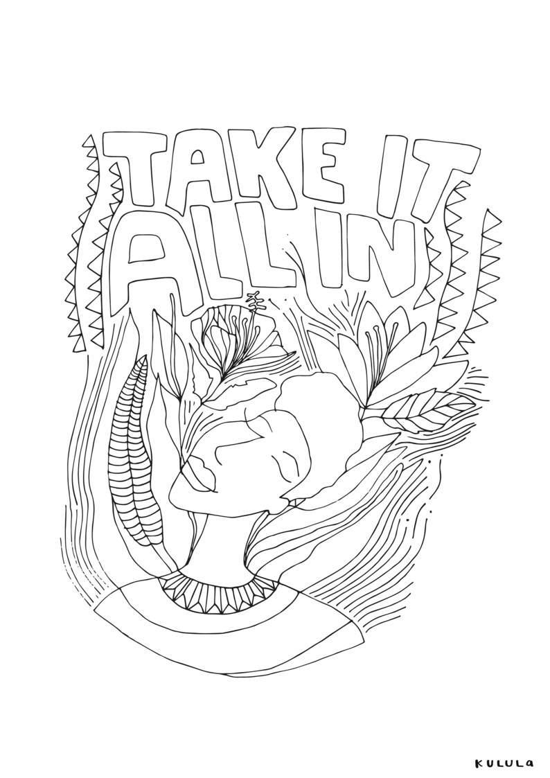 Take It All in Colouring Page - Etsy
