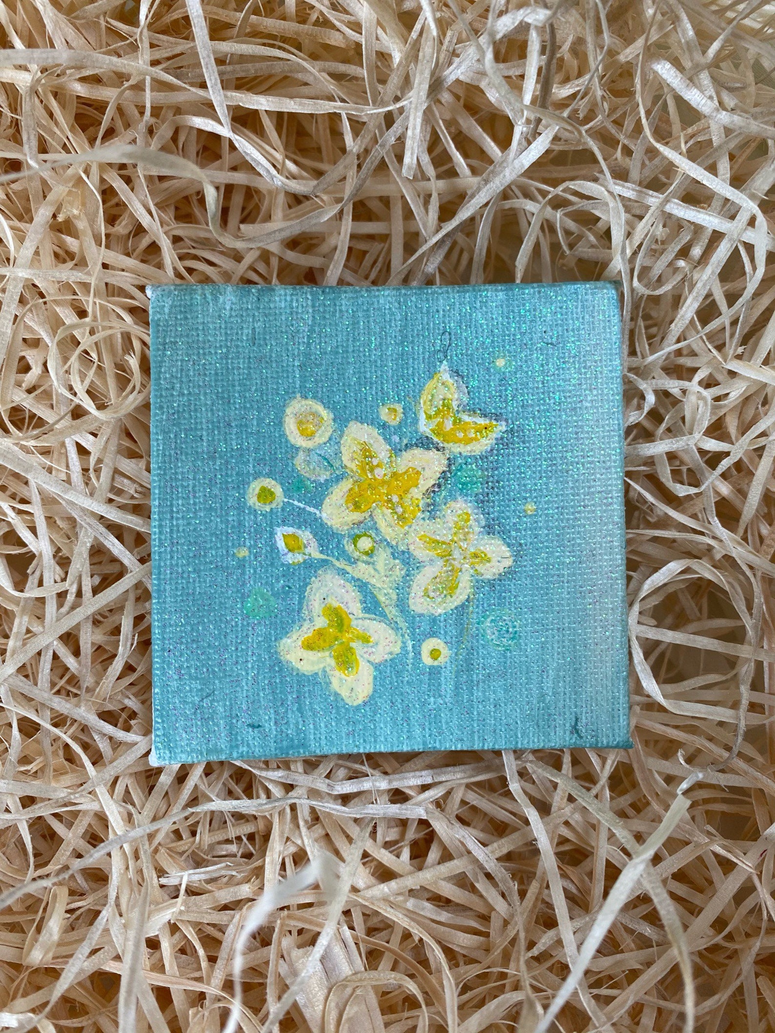 Mini Tiny Acrylic Paintings Aesthetic Art Floral Art - Etsy