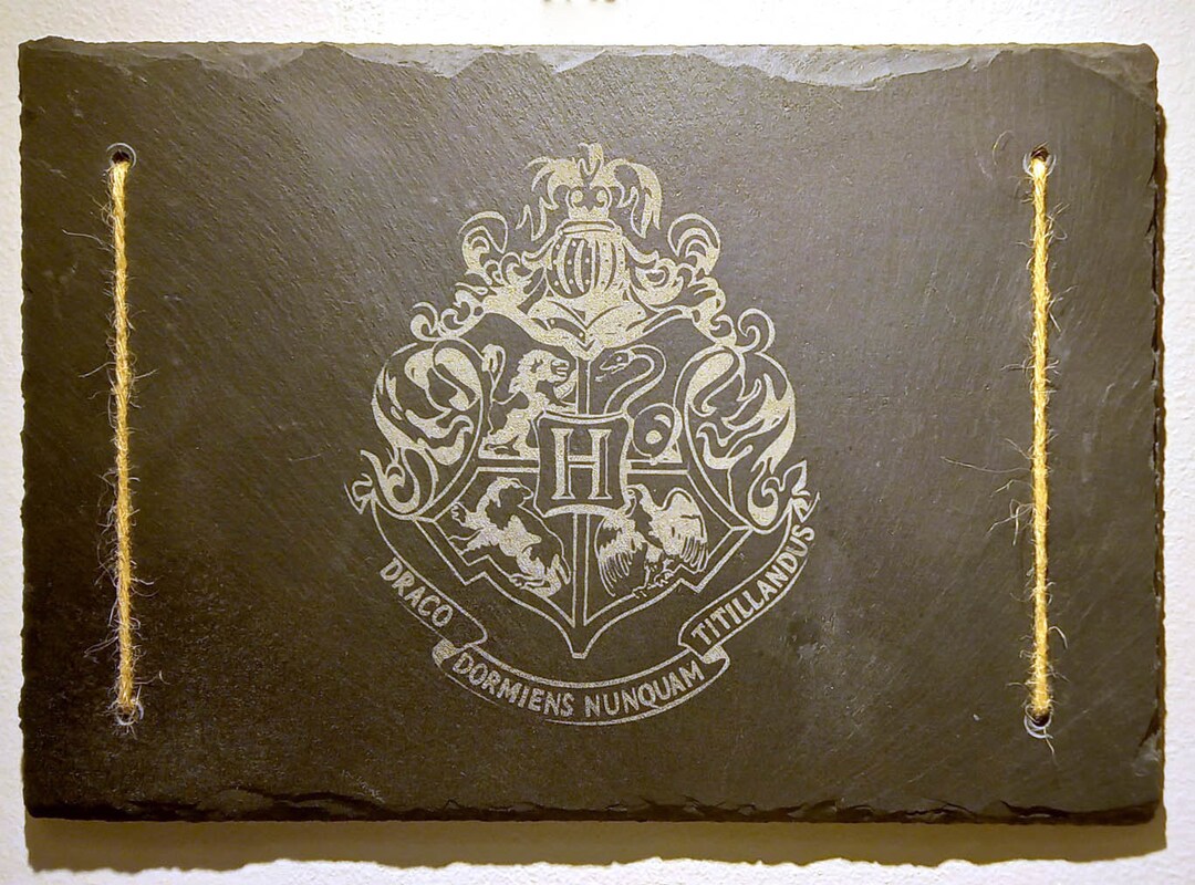 Laser Engraved Slate Hogwarts School Crest Wall-plaque. ( Gryffindor ...