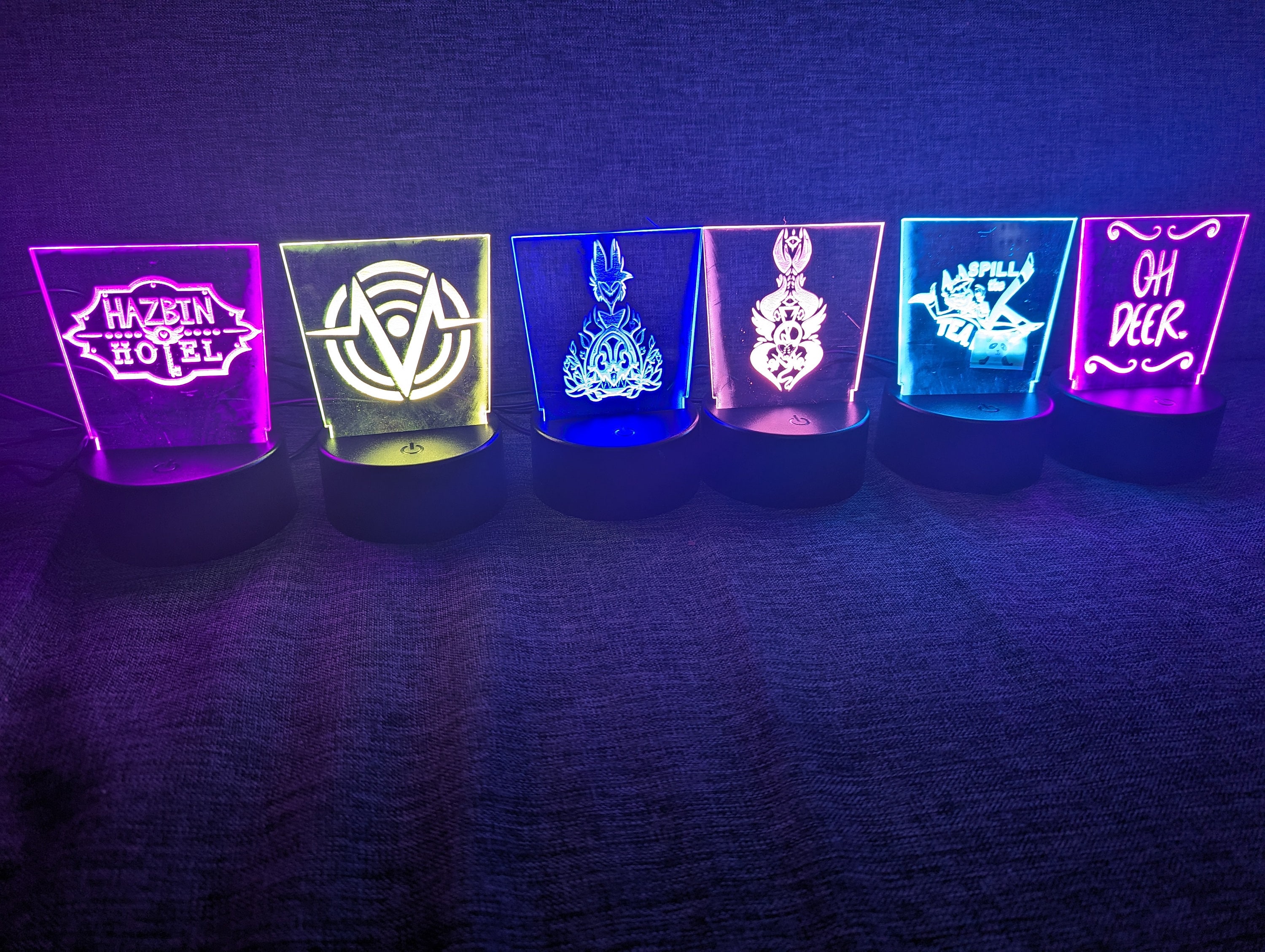 Laser Engraved LED hazbin Hotel Lamps. - Etsy