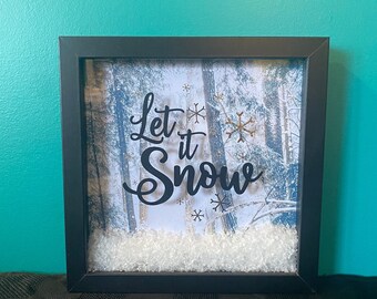 Let It Snow Shadow Box - Etsy