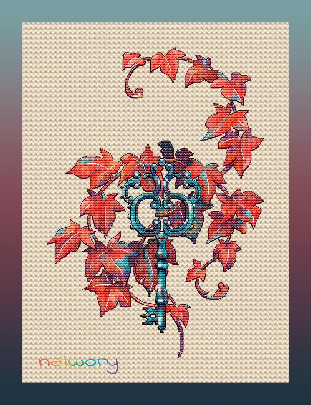 Ivy Key Cross Stitch Pattern - Etsy