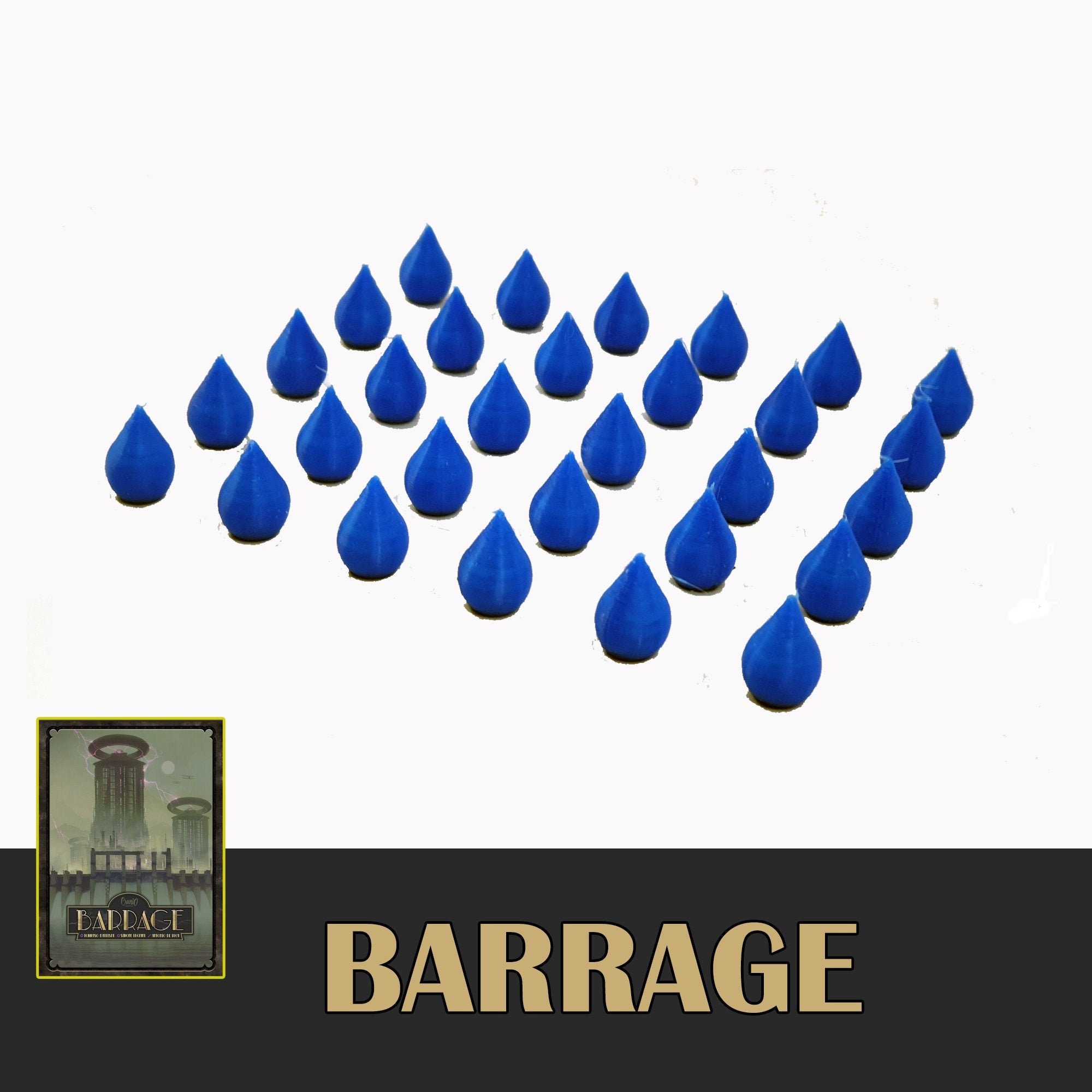 Barrage 30x Color Water Drop Tokens Board Game | Etsy