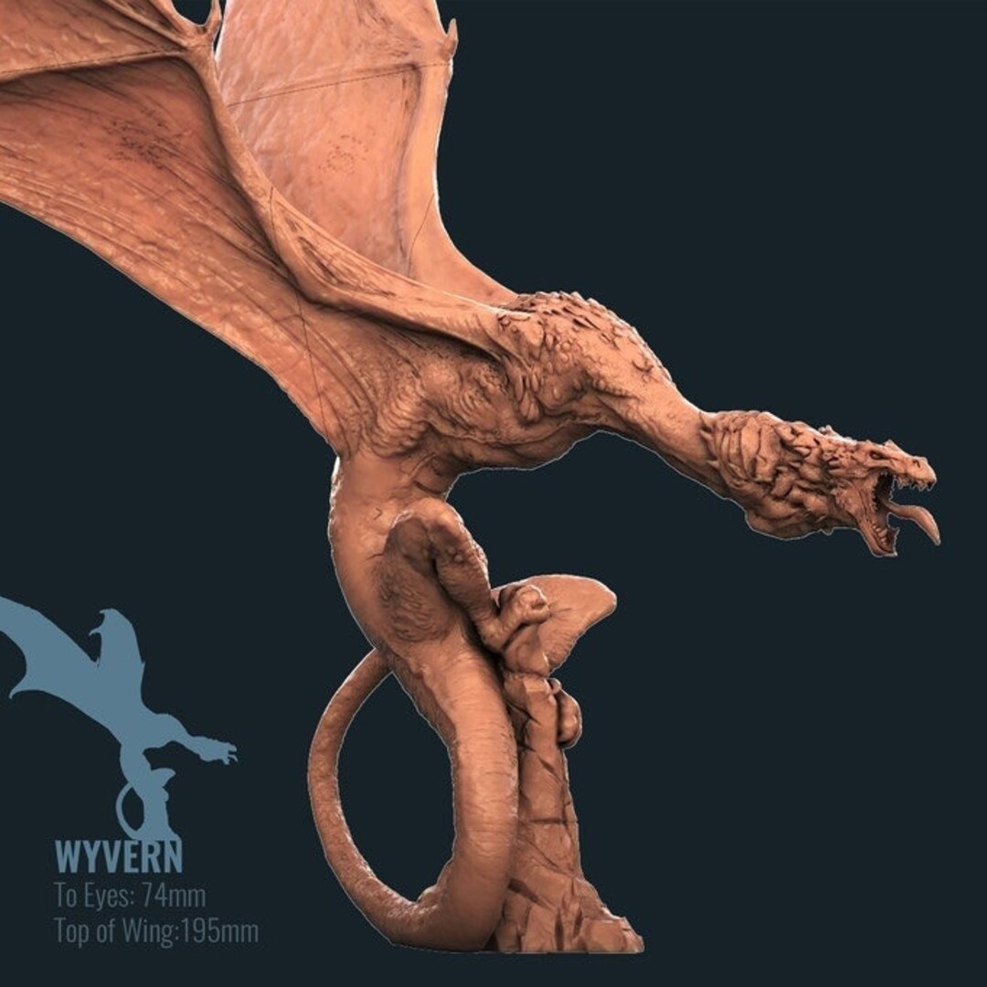 Wyvern Dragon Tabletop Dragon Model From Print My Minis - Etsy