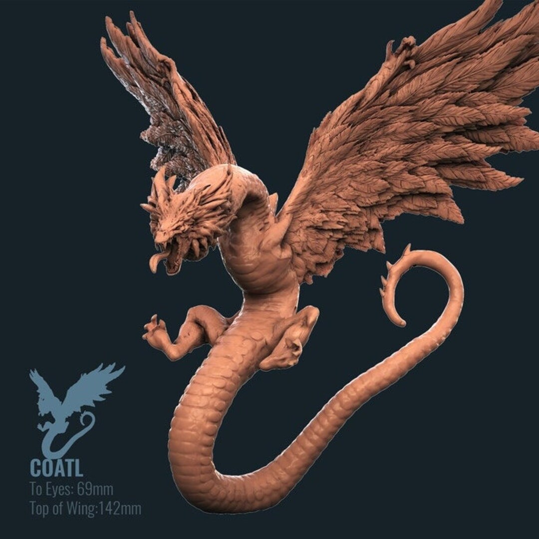 Coatl Tabletop Dragon Model From Print My Minis - Etsy