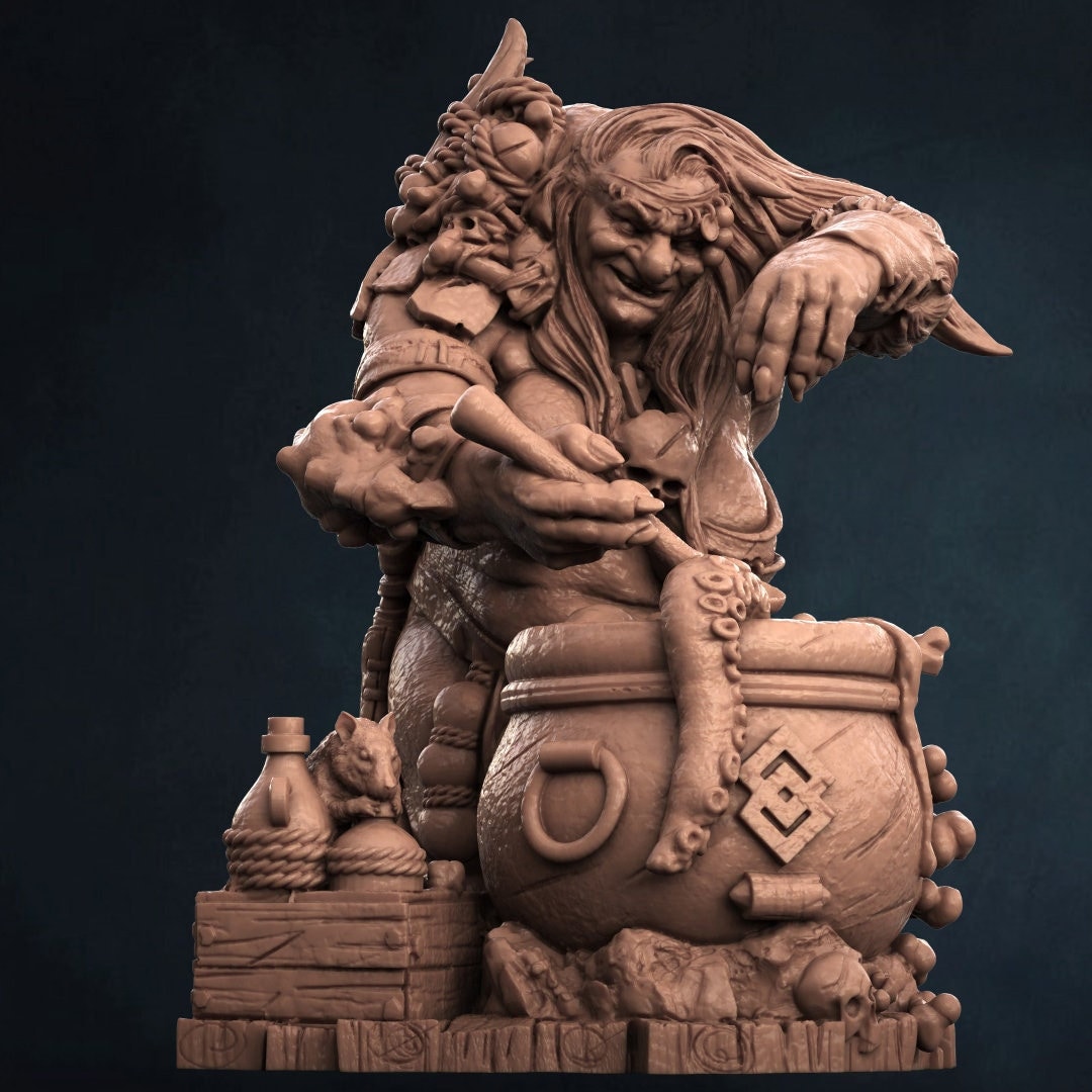 Ogre Witch Tabletop Model by Print My Minis - Etsy