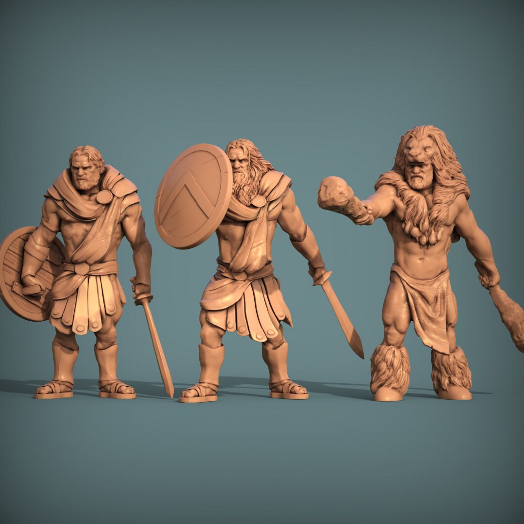 Mythology Heroes Tabletop Models From Print My Minis - Etsy