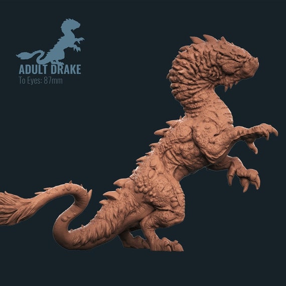 Adult Drake Tabletop Dragon Model From Print My Minis | Etsy