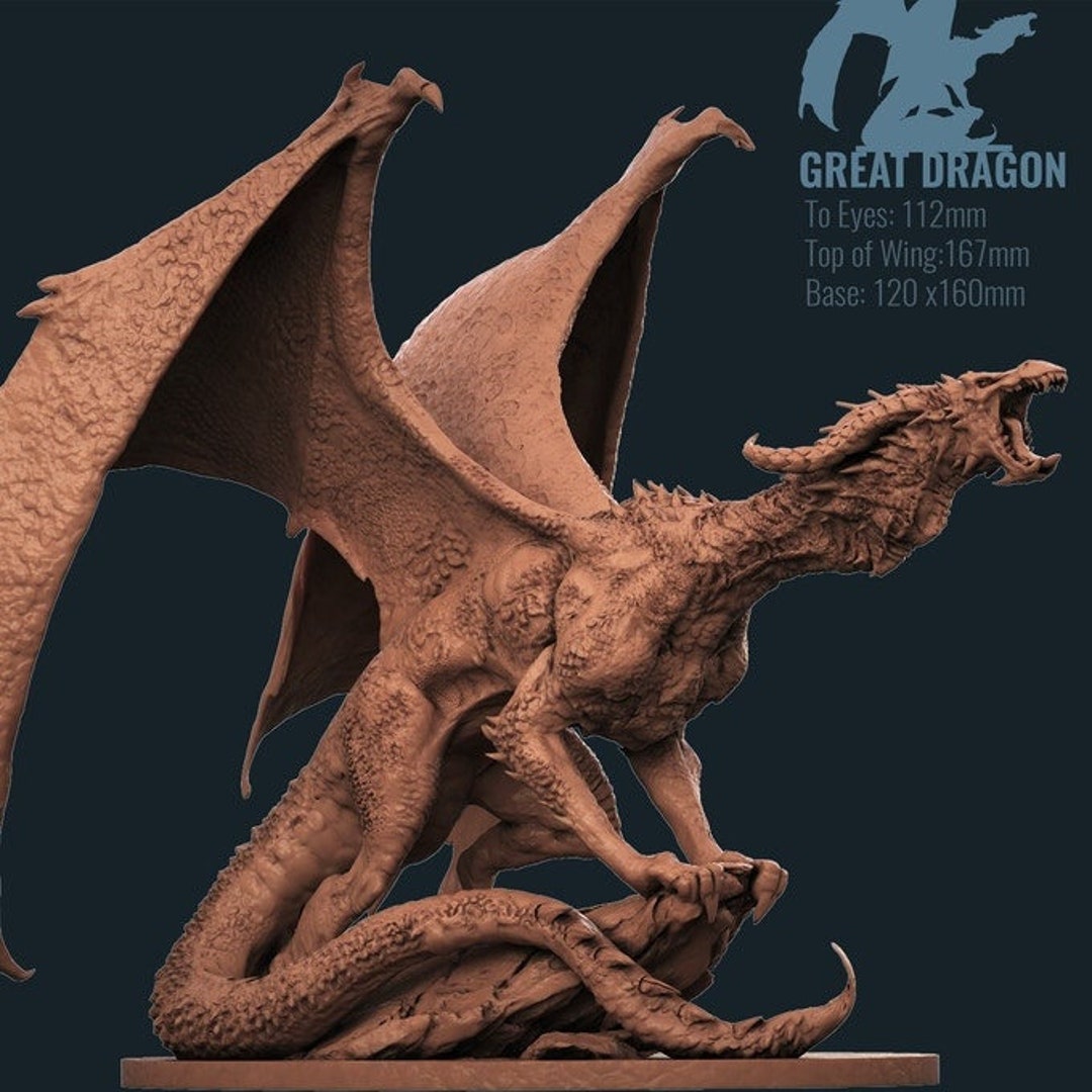 Great Dragon Tabletop Dragon Model From Print My Minis - Etsy