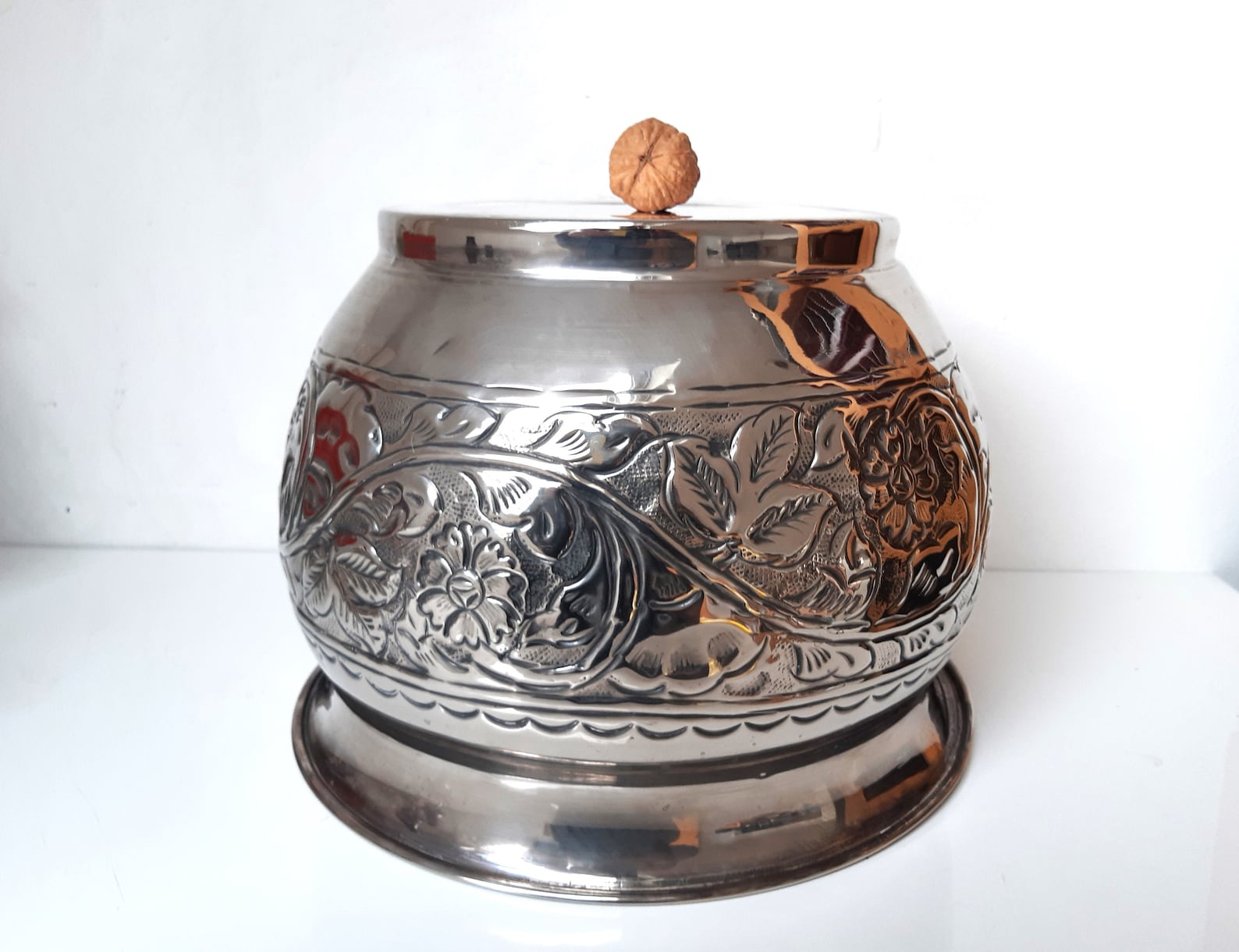 Plant Pot Very Large Vintage Silver Plated Jardinière Repoussé - Etsy UK