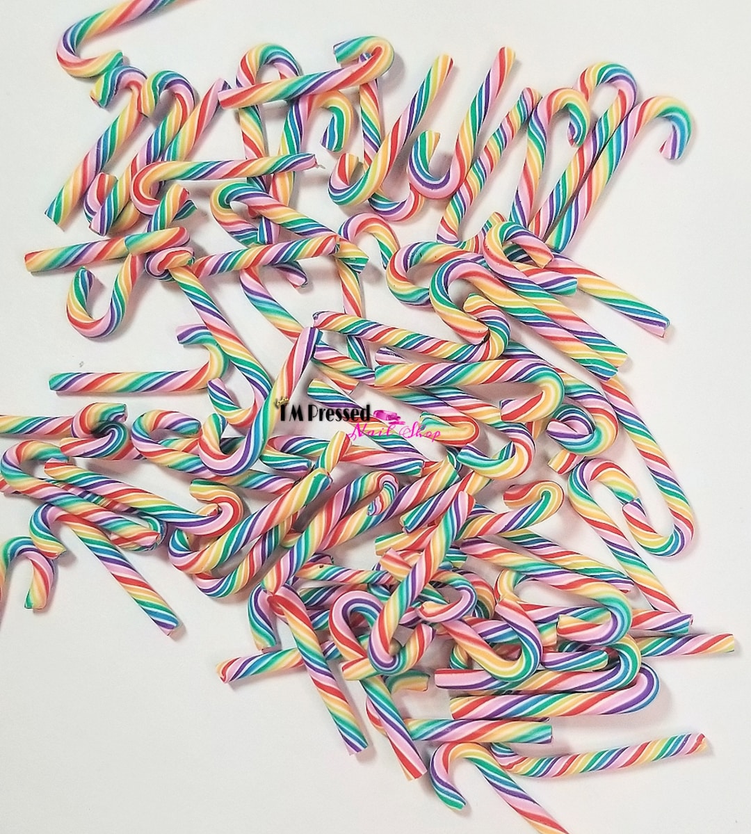 Multi Color Candy Canes Kawaii, Nail Charms, Red and Green Candy Canes ...