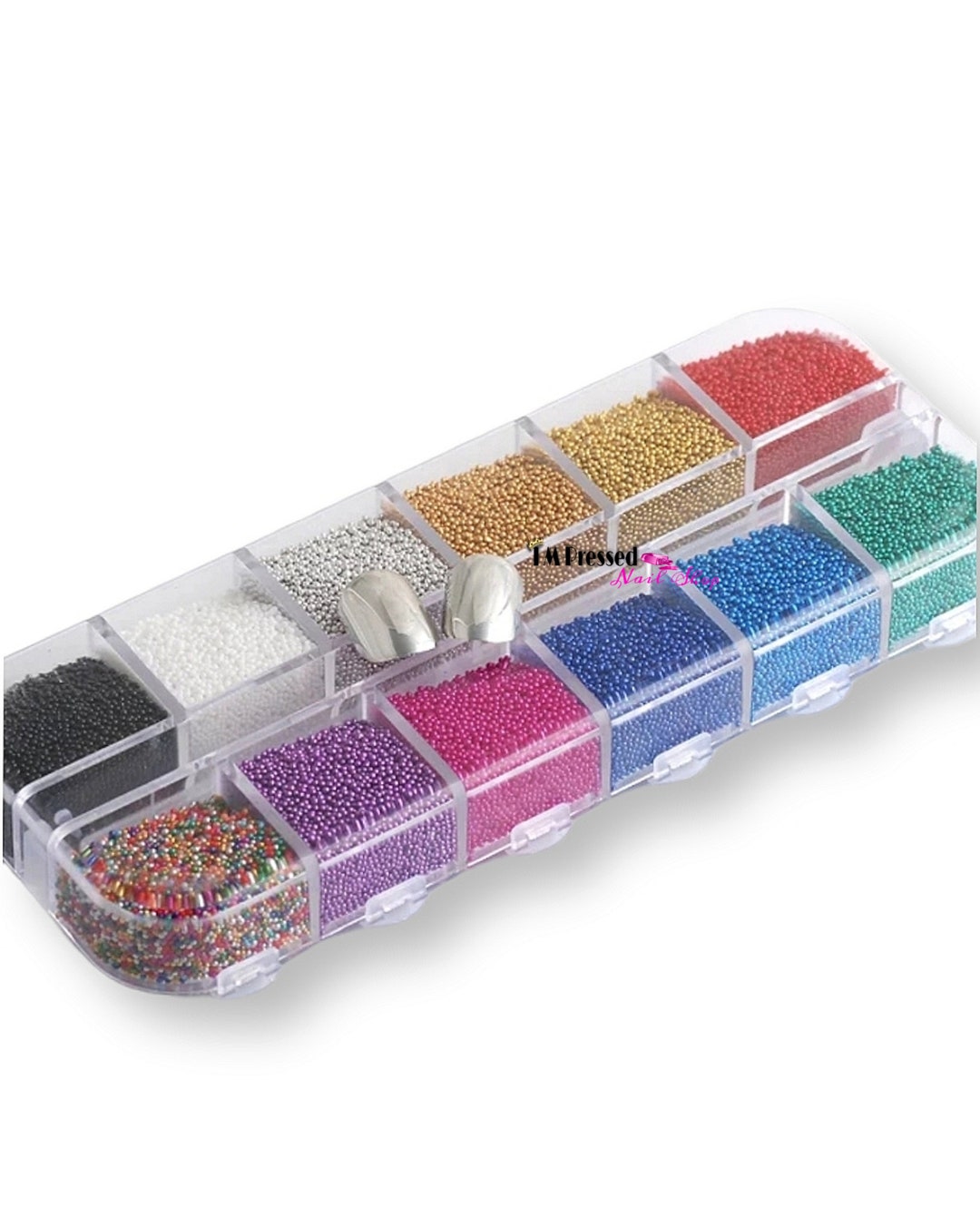 12 Grid Colorful Caviar Beads, Nail Supplies, Accessories, Press on ...