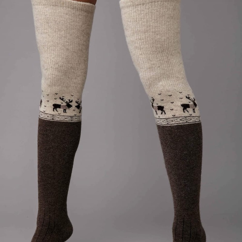 Brown Wool Thigh Highs - Etsy