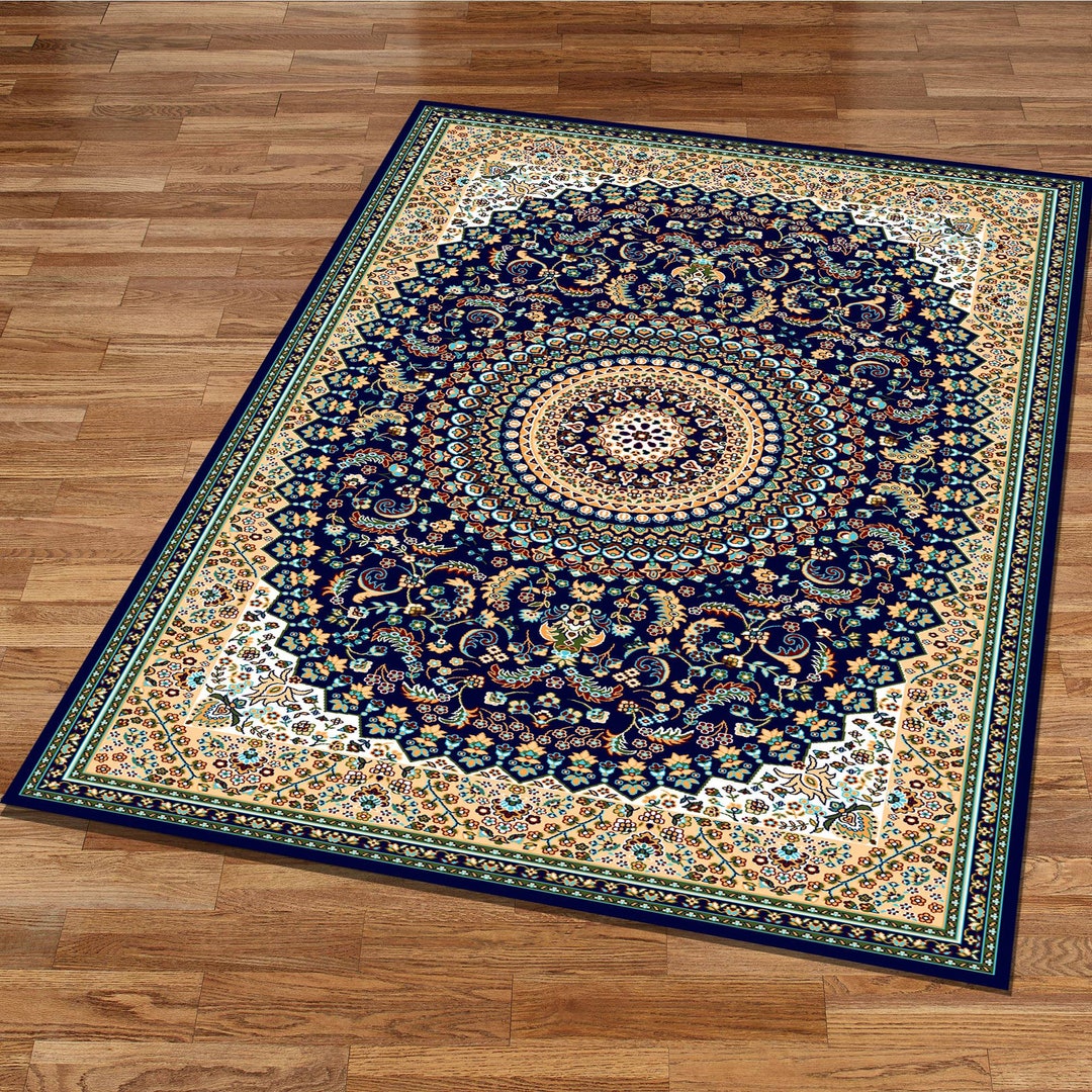 Mongolian Blue Wool Carpet - Etsy