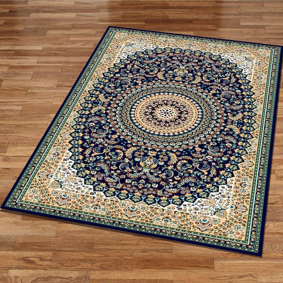 Mongolian Blue Wool Carpet - Etsy UK
