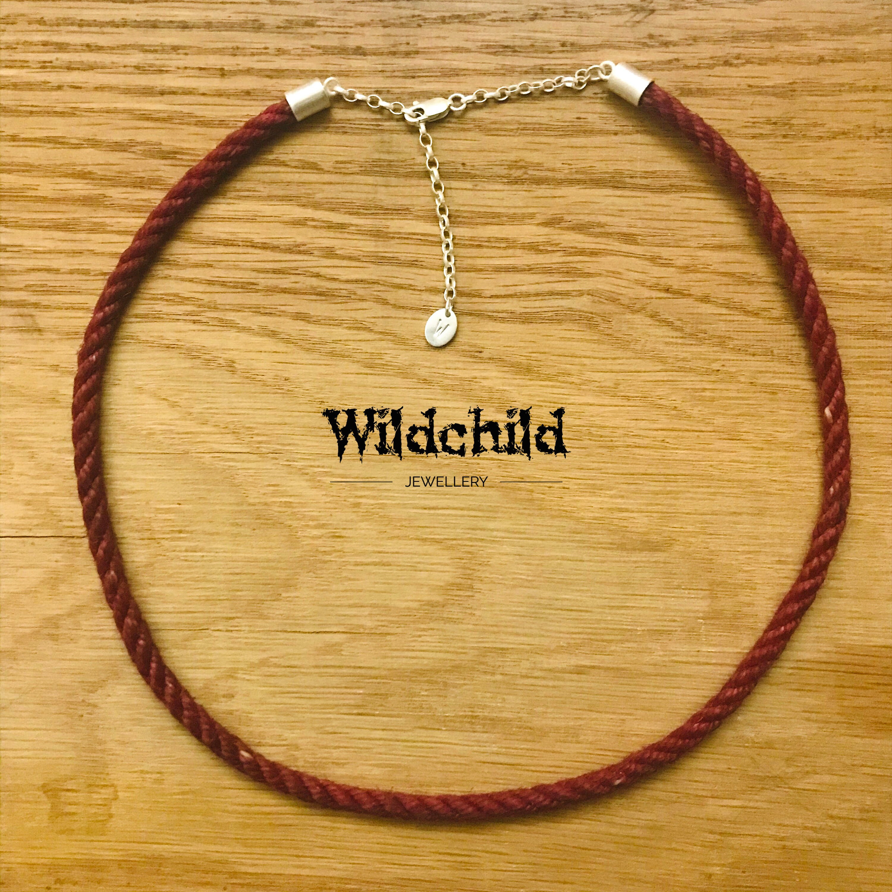 Silver & Jute Shibari Rope Collar blood Red - Etsy Norway