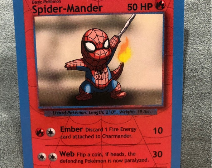 Custom Pokemon Card Spider-mander spider-man Charmander - Etsy
