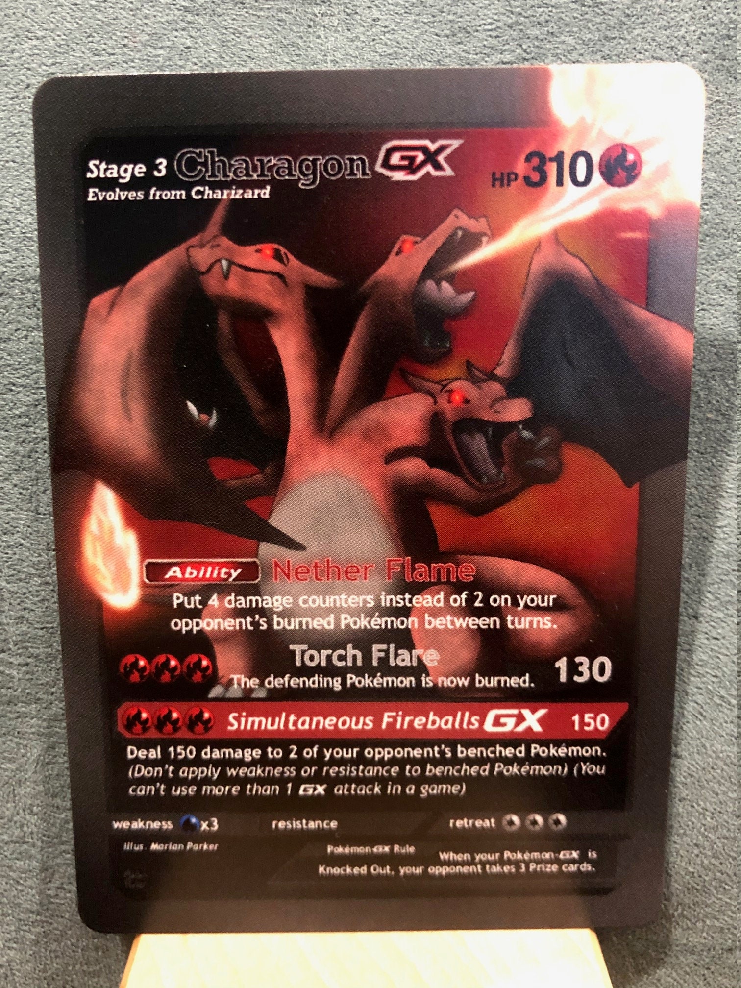 Custom Pokémon Card Charagon Full Art Charizard GX | Etsy