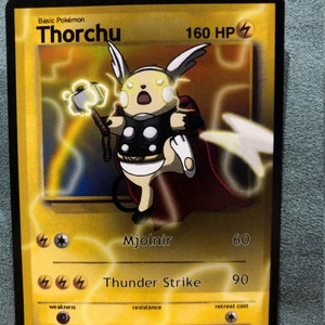 Custom Pokémon Card Thorchu Thor Raichu | Etsy