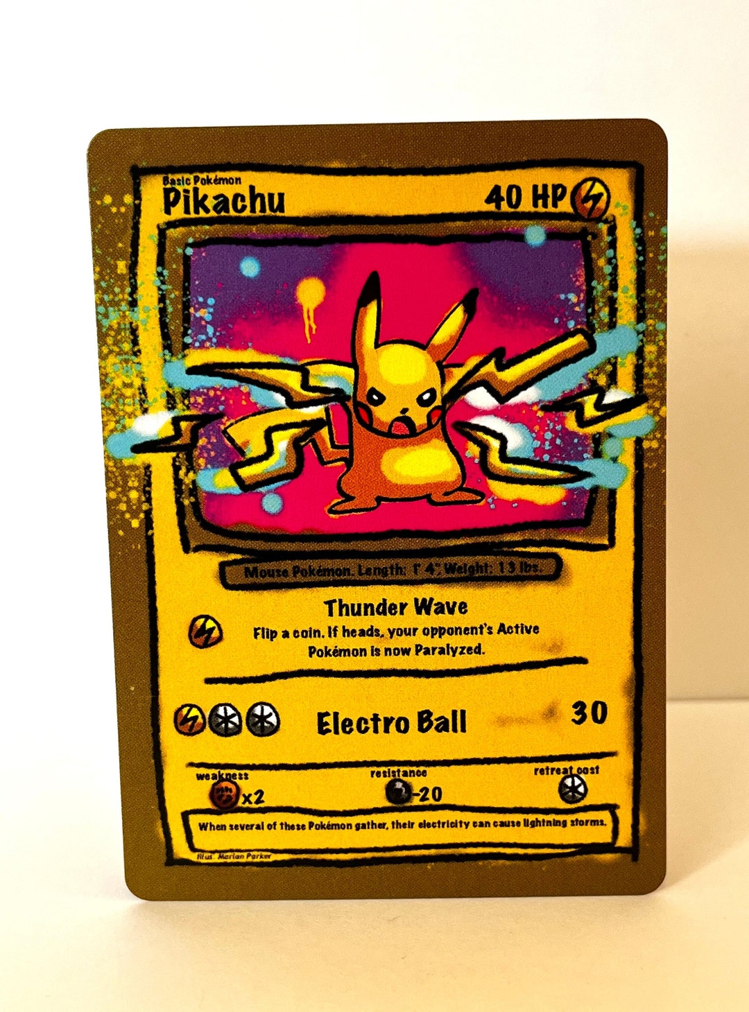 Custom Pokémon Card Spraypaint Art Pikachu - Etsy