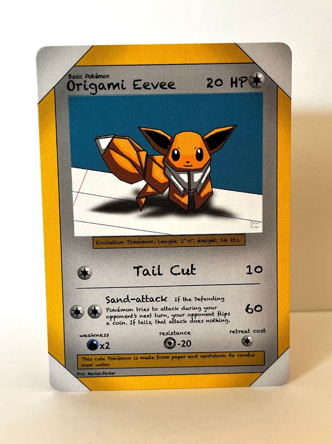 Custom Origami Eevee Pokémon Card - Etsy